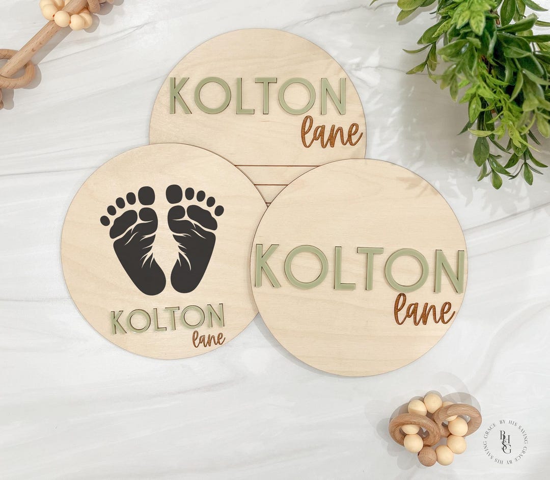 Baby Announcement Sign With Birth Stats Featuring an Acrylic Name ...