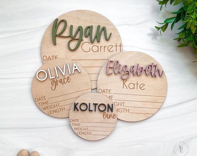 Baby Announcement Sign With Birth Stats Sign for Hospital Wood Sign for ...