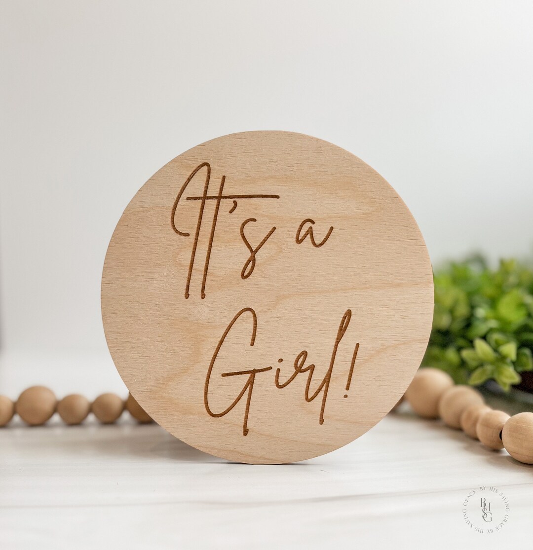 Double-sided It's A Boy Girl It's A Boy Sign Wooden Baby Sign Birth ...
