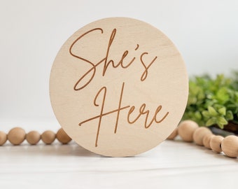 He's Here - Baby Boy Announcement Card - Etsy