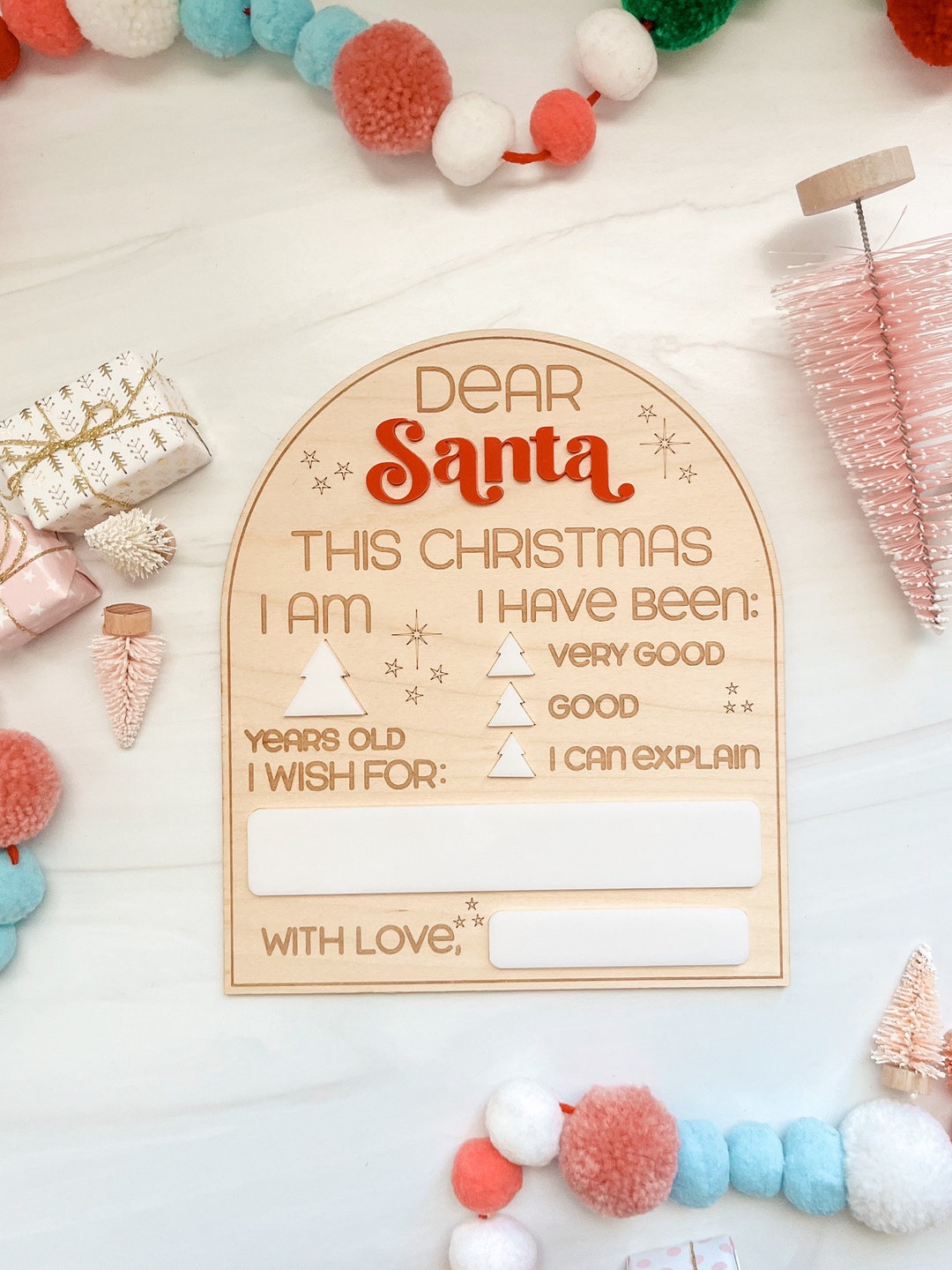 Dear Santa Letter Board Dear Santa Sign Letter to Santa - Etsy