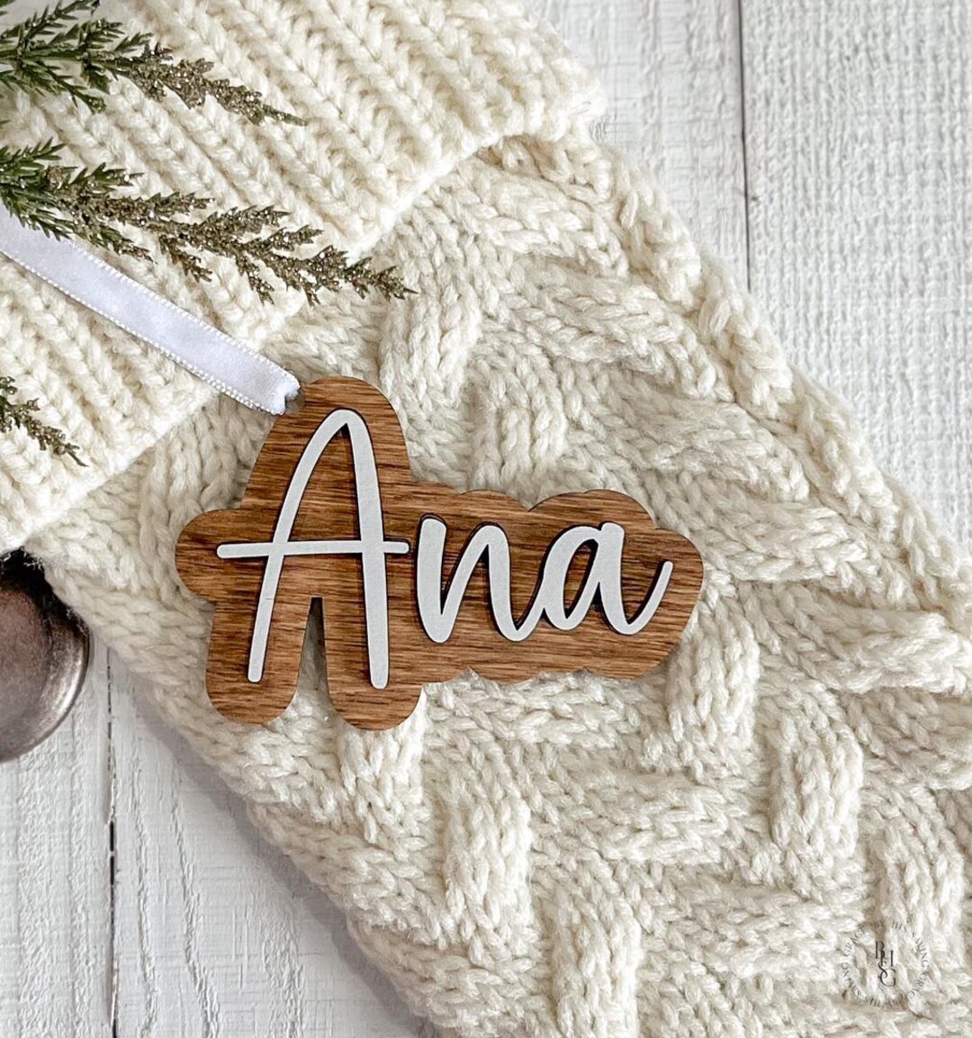 Personalized Stocking Tags | Wooden Stocking Tags | Wooden Gift Tag ...