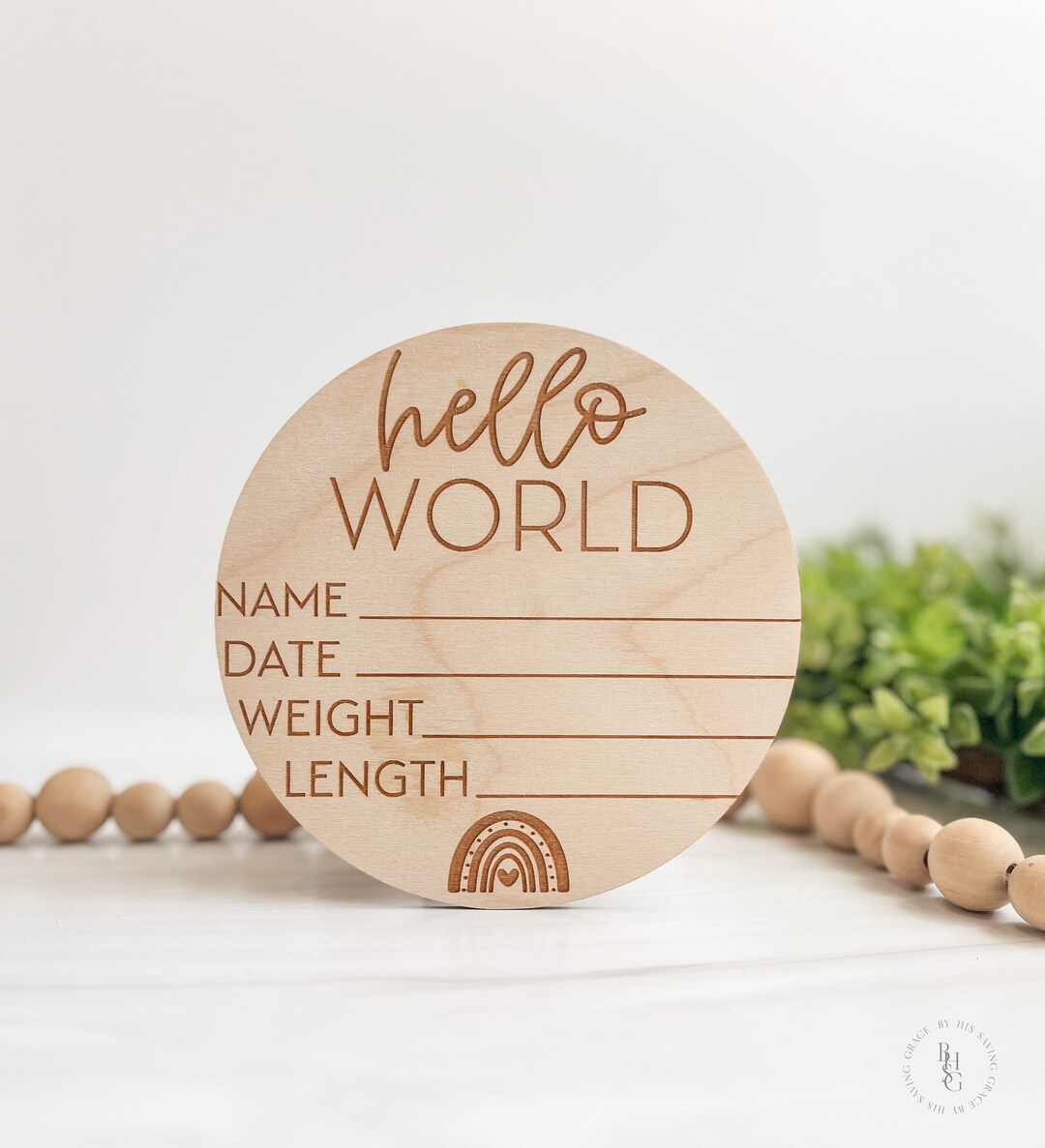 Hello World Birth Announcement Rainbow Birth Announcement Welcome Baby ...
