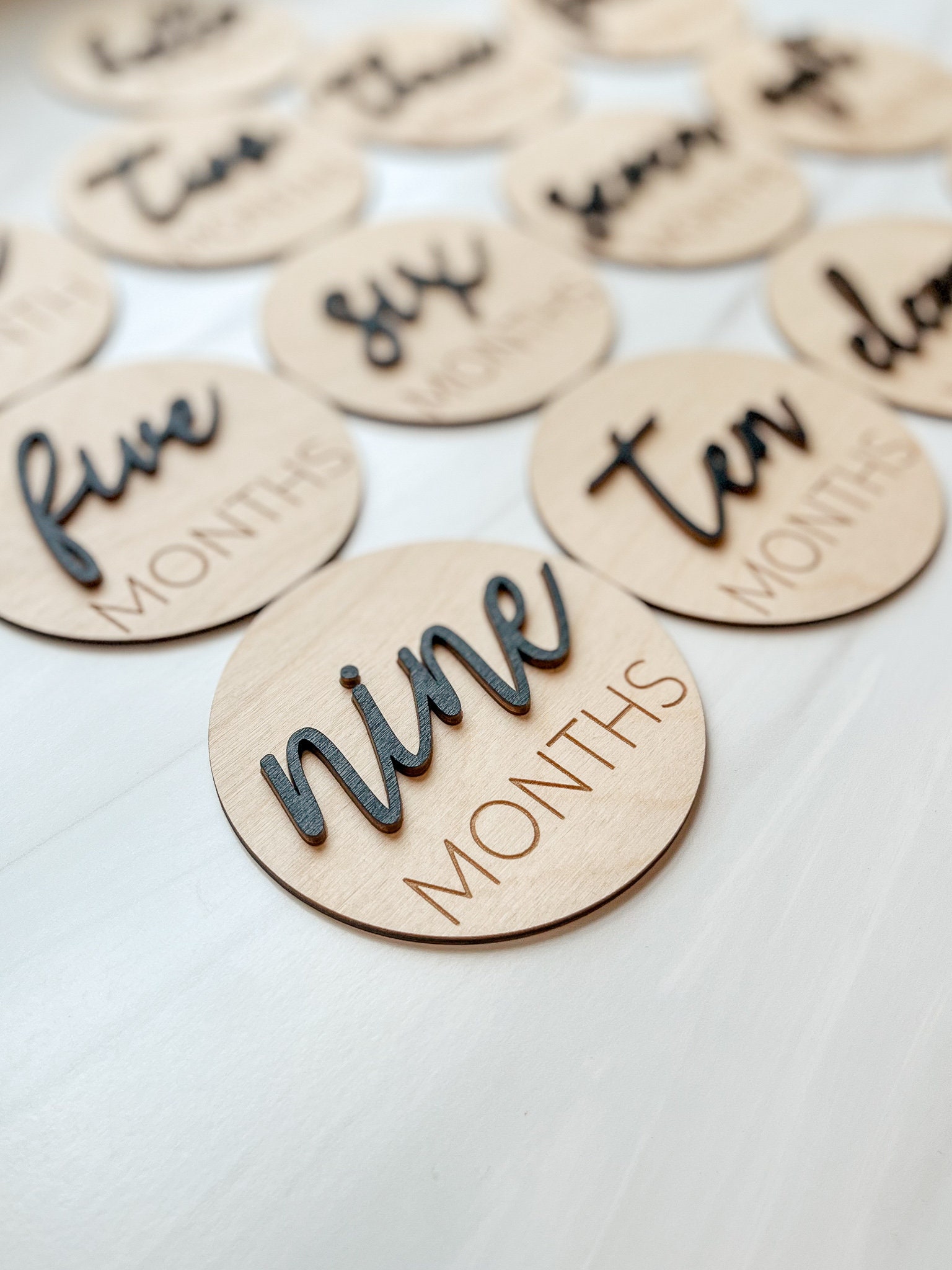3D Wooden Monthly Milestone Discs for Baby Photos Matching - Etsy