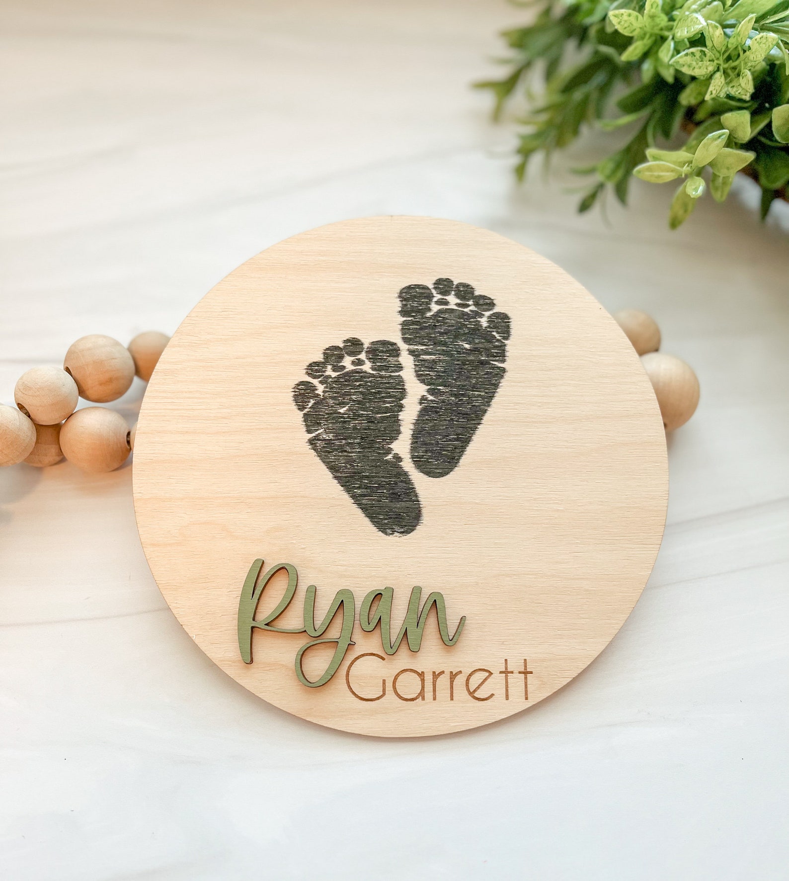 Baby Announcement Sign With Birth Stats Footprint Sign for - Etsy