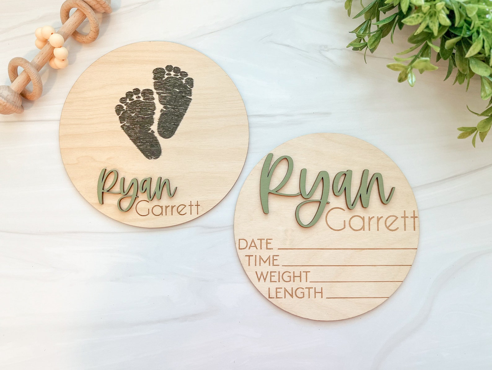 Baby Announcement Sign With Birth Stats Footprint Sign for - Etsy