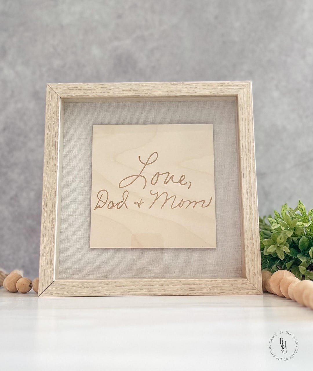 Personalized Handwriting Shadow Box | Engraved Handwritten Gift ...