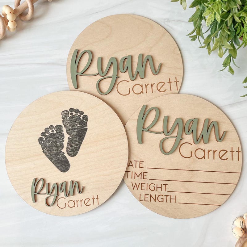 Custom Birth Wood Sign - Etsy