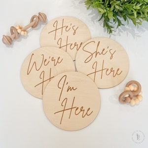 I'm Here Baby Announcement | He's Here | She's Here | We're Here ...