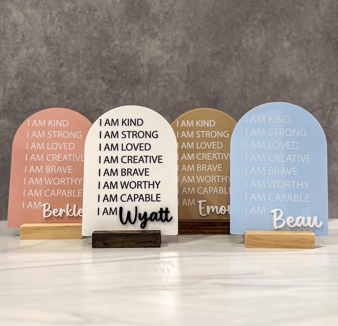 Acrylic Affirmation Sign for Kids With UV Printed Words | Kids ...