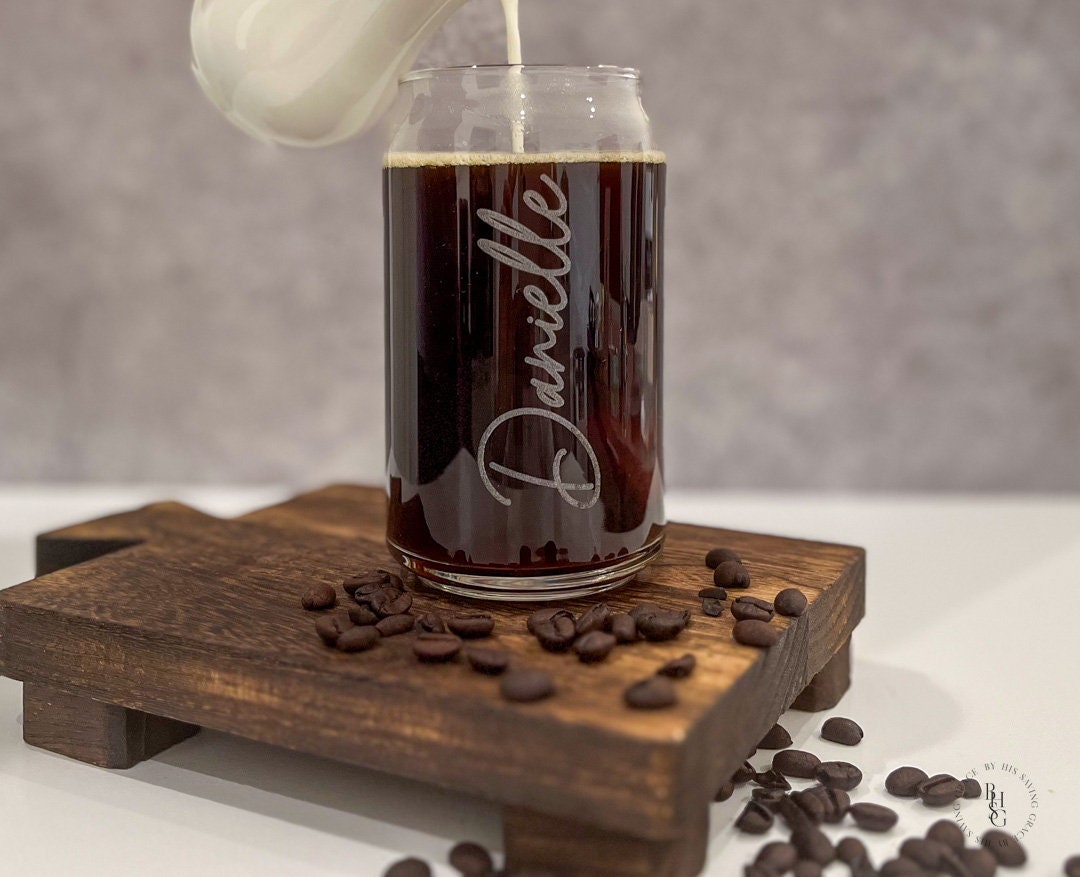 Engraved Can Glass Custom Can Glass Gift for Newlyweds Etched Glass ...