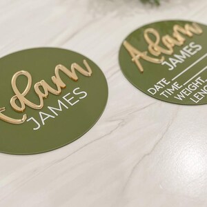 Acrylic Baby Announcement Sign With UV Printed Details | Acrylic Sign ...