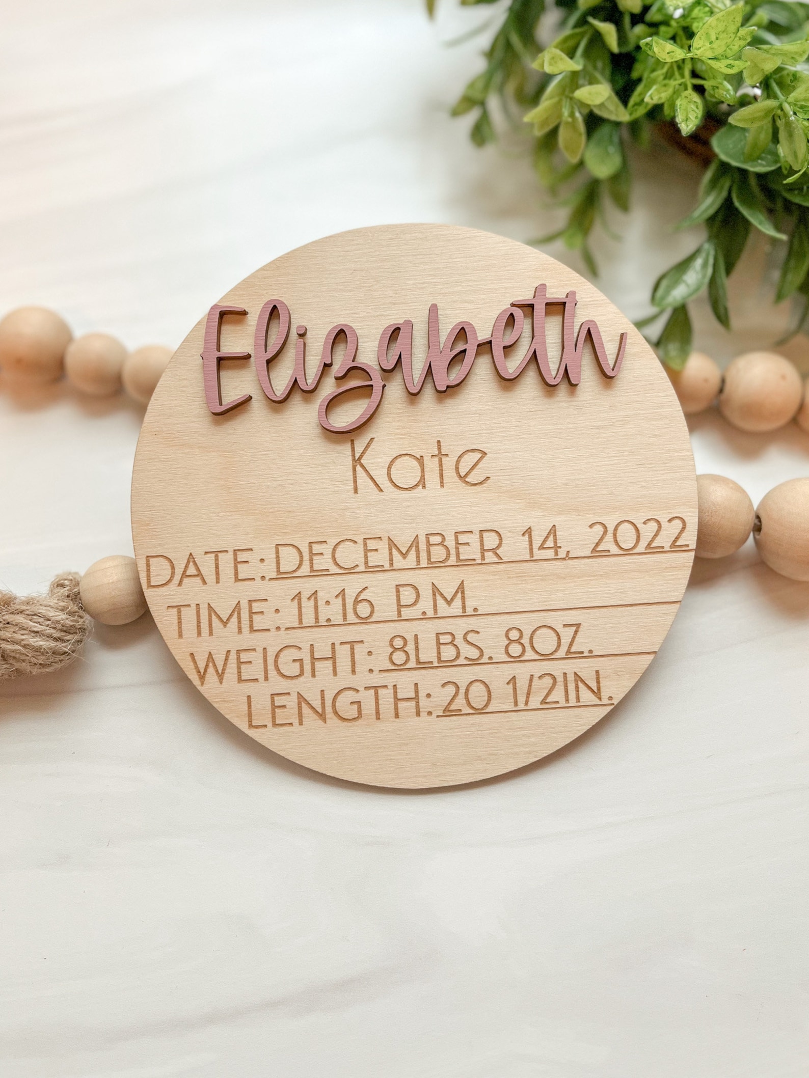 Baby Announcement Sign With Engraved Birth Stats Wood Sign - Etsy