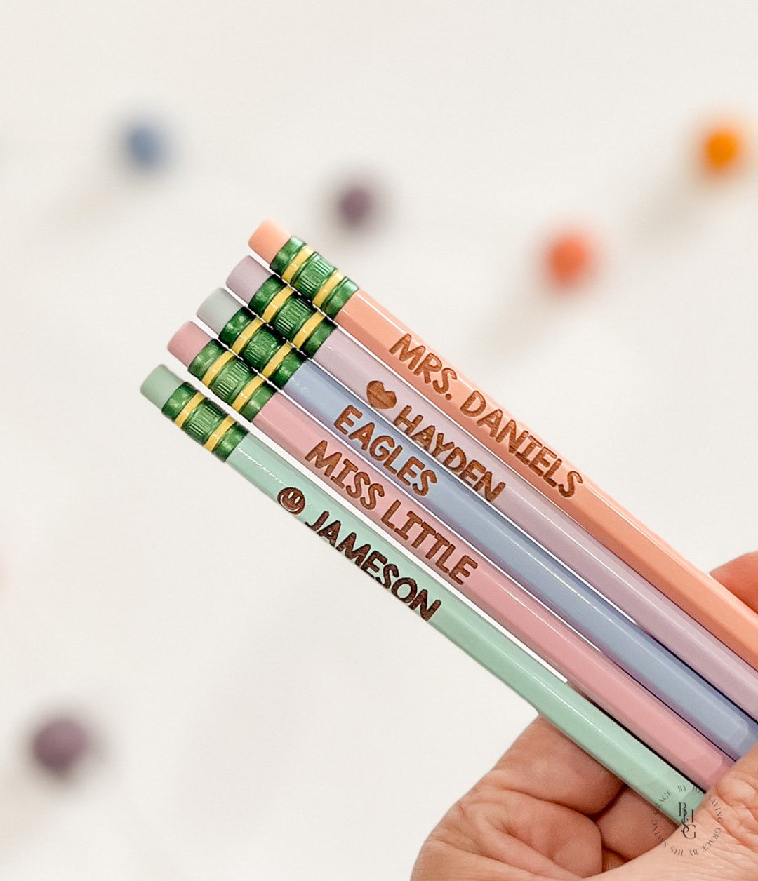 Set of Five Engraved Pencils With Name | Personalized Pencils | Pencils ...
