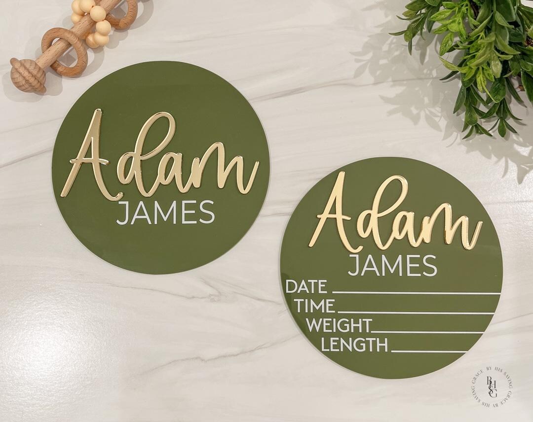 Acrylic Baby Announcement Sign With UV Printed Details | Acrylic Sign ...