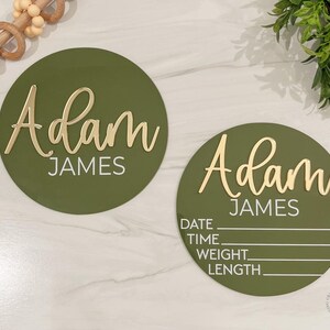 Acrylic Baby Announcement Sign With UV Printed Details | Acrylic Sign ...