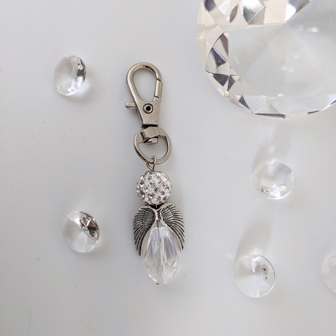 Angelic Crystal Resting Angel Keyring Charm - Etsy