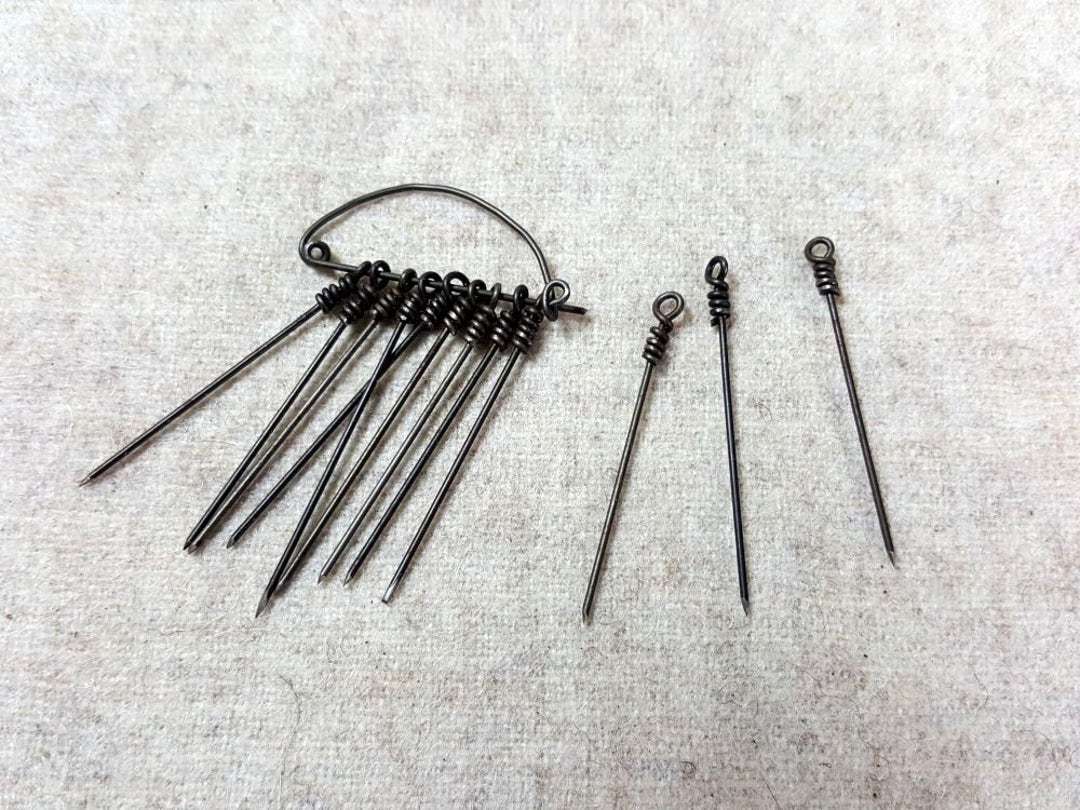 12 Iron Pins, Renaissance Fair, Reenactment, LARP, Sewing Pins ...