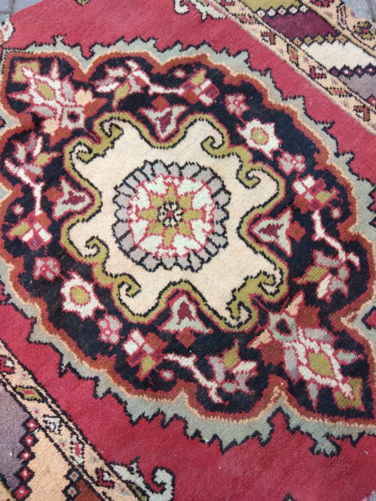 Vintage Round Rug 120cm Bright Red Rug Round Small Rug3.93ft - Etsy UK