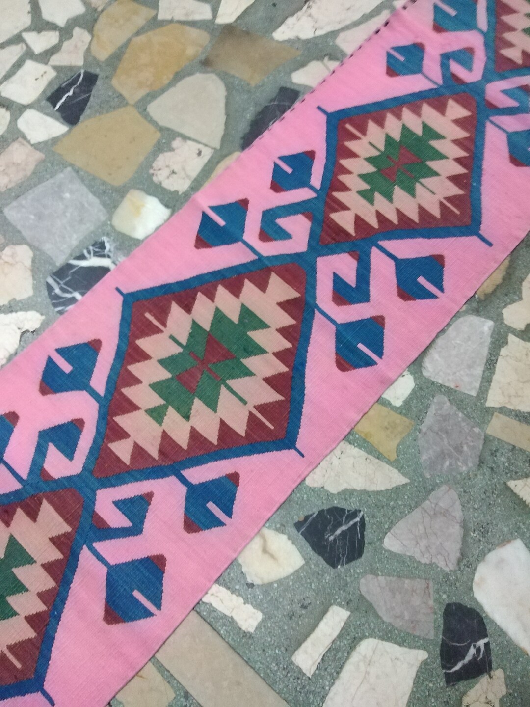 Vintage Narrow Pink Runner Tribal Rug, 237x58cm/ft.7.77x1.9 - Etsy