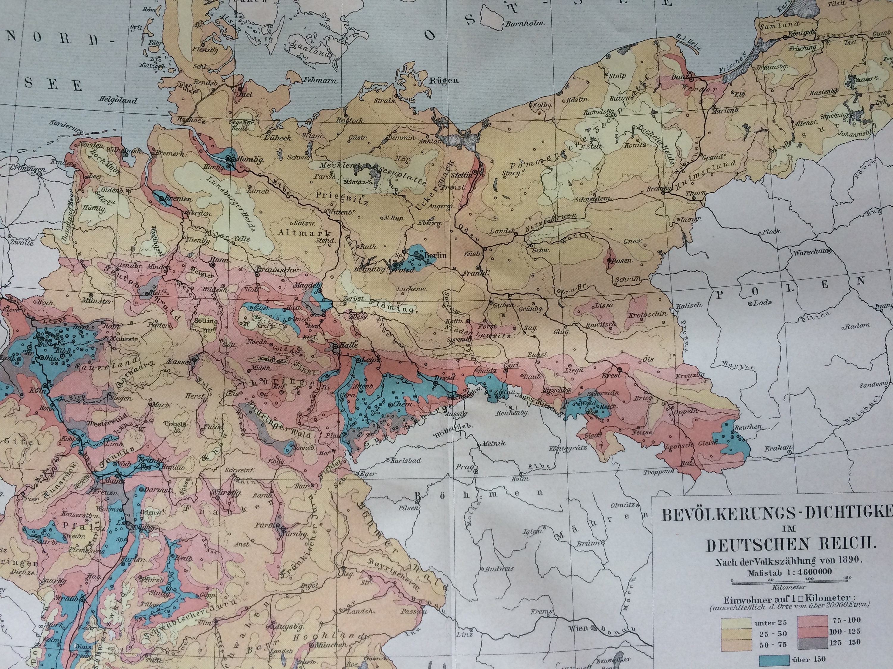1894 Population Density in the German Empire Original Antique - Etsy UK