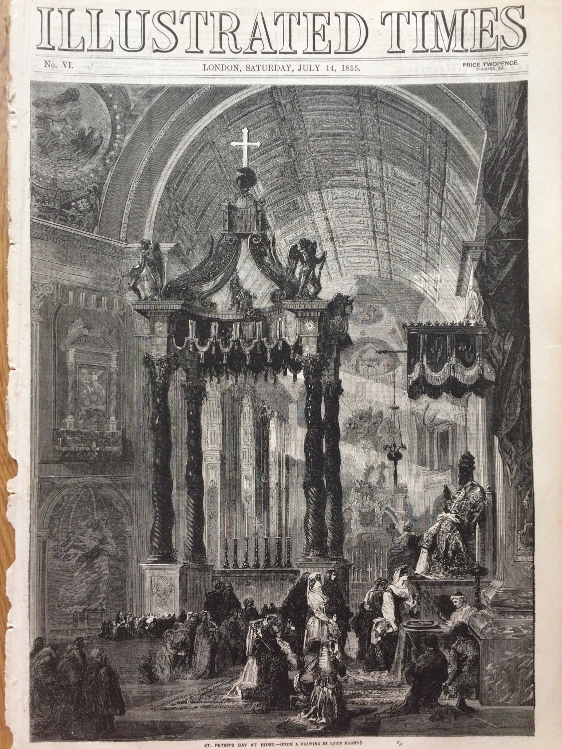 1855 St Peters Day at Rome from a drawing by Louis Haghe, Illustrated ...