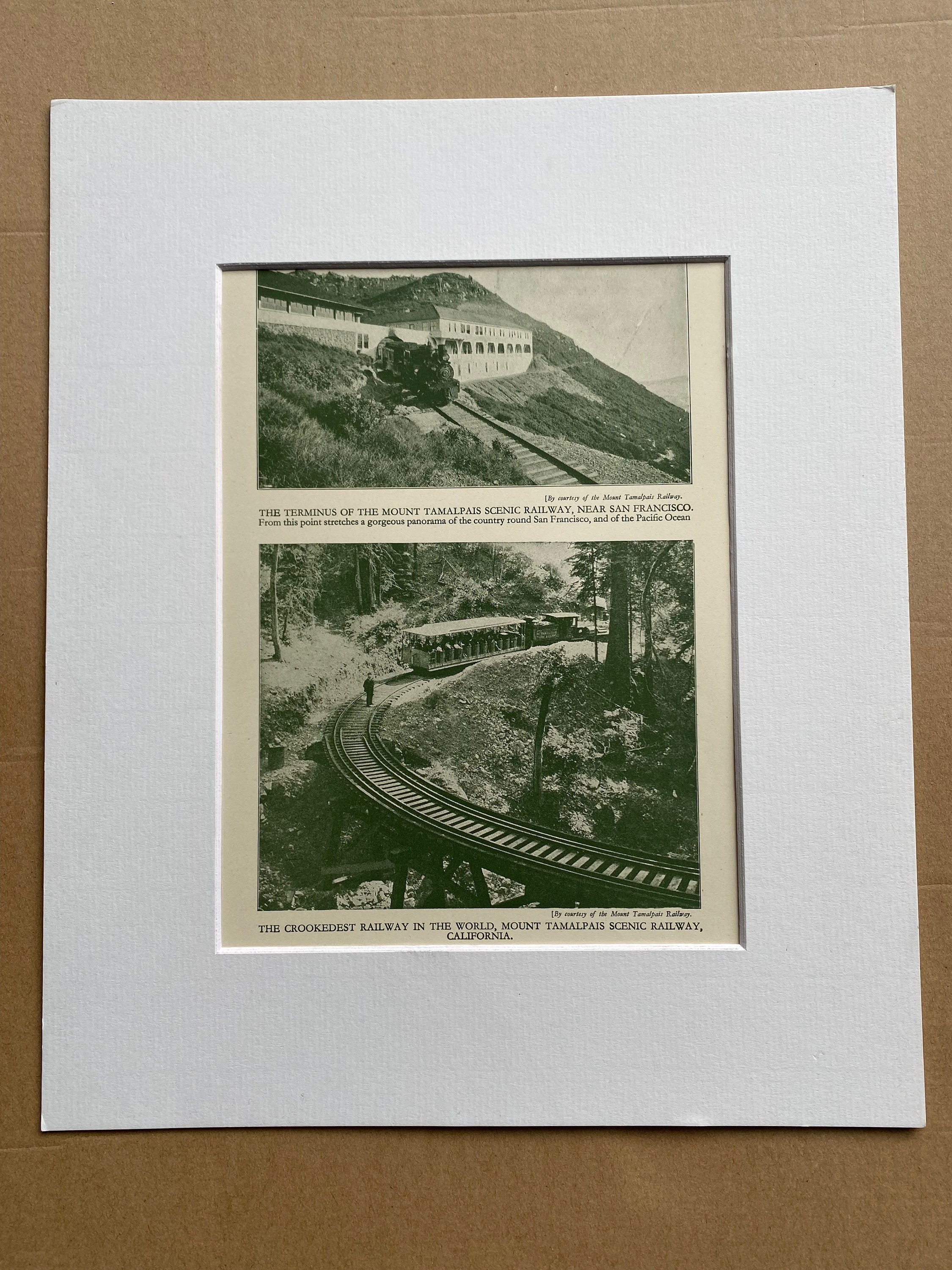 1953 Mount Tamalpais Scenic Railway, California Original Vintage Print ... 1953 Mount Tamalpais Scenic Railway, California Original Vintage Print ...