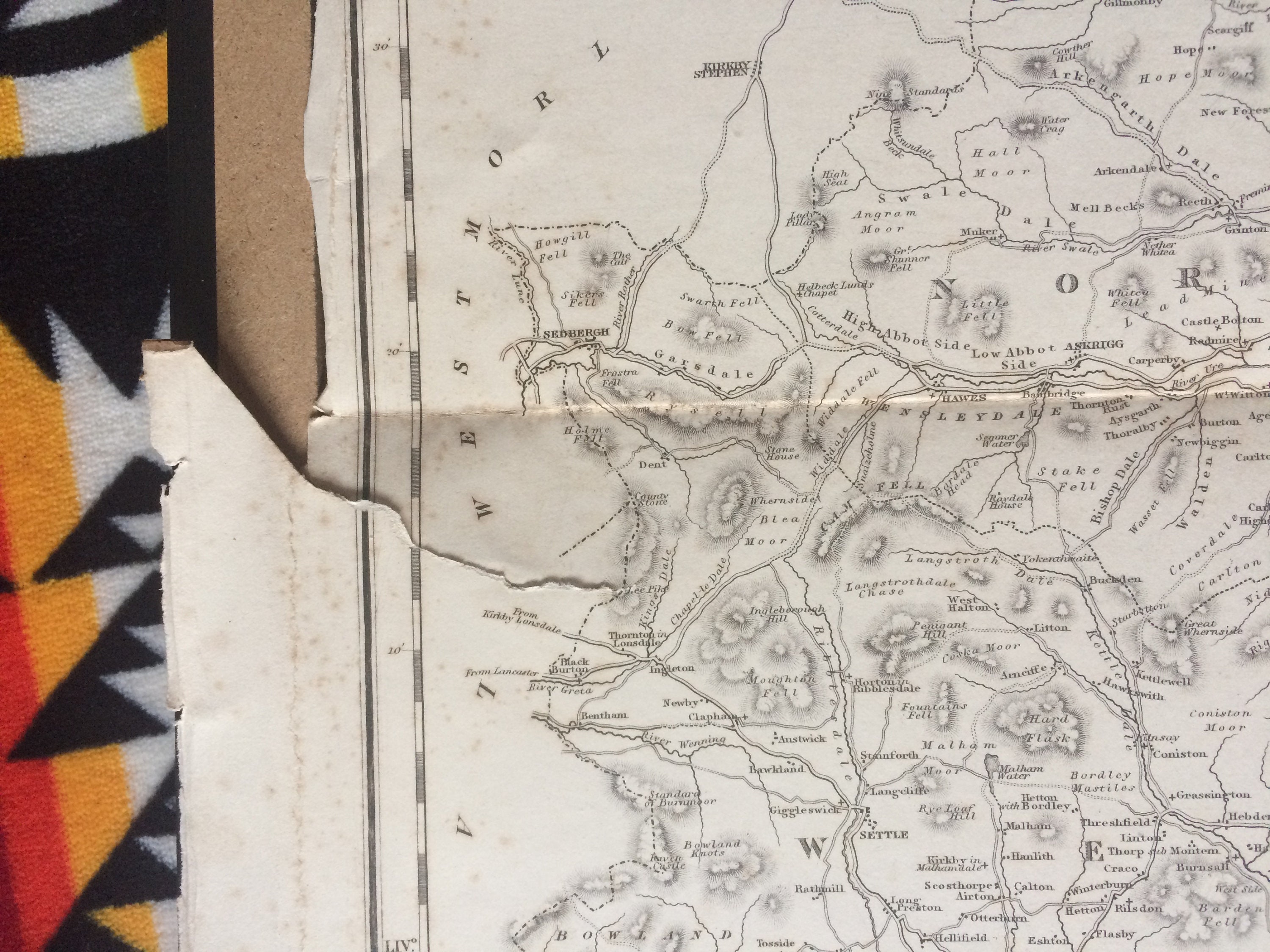 1845 Yorkshire Extra Large Original Antique Engraved Map - UK County ...