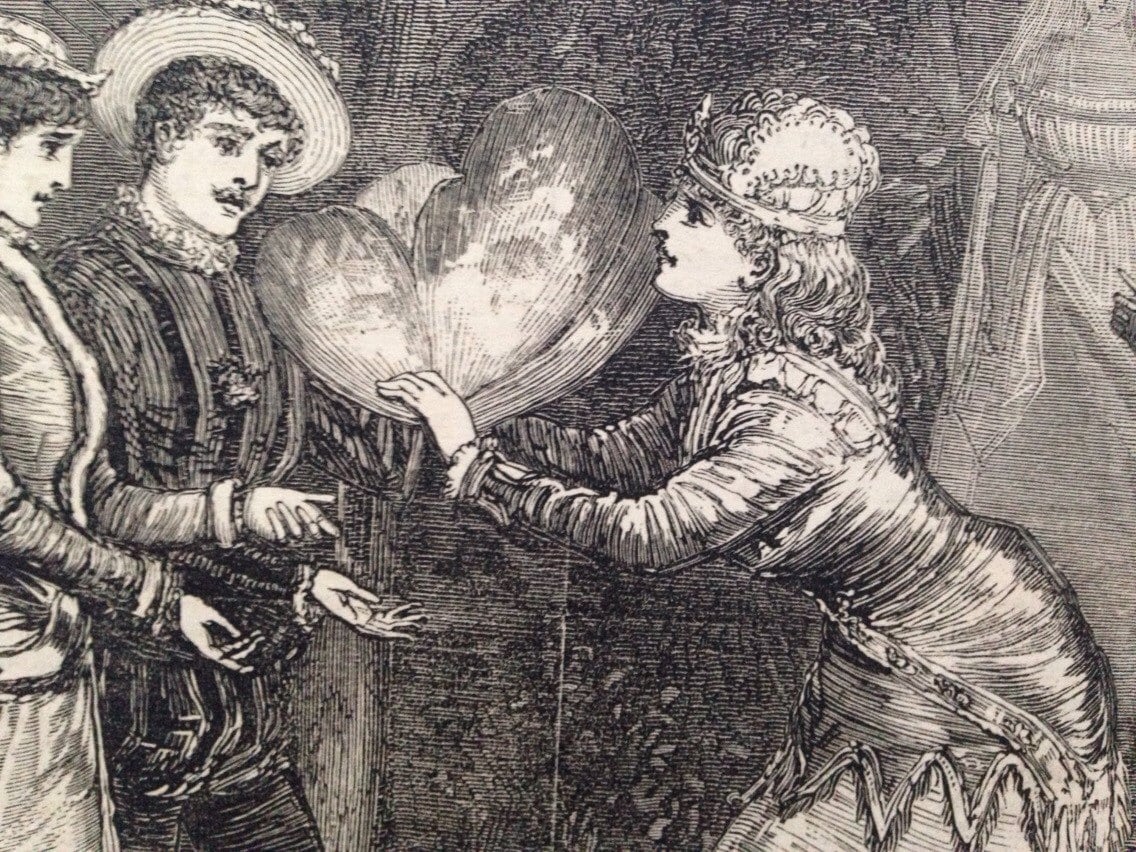 Scene from Hyldemoer at the Polytechnic, original antique print 1877 ...