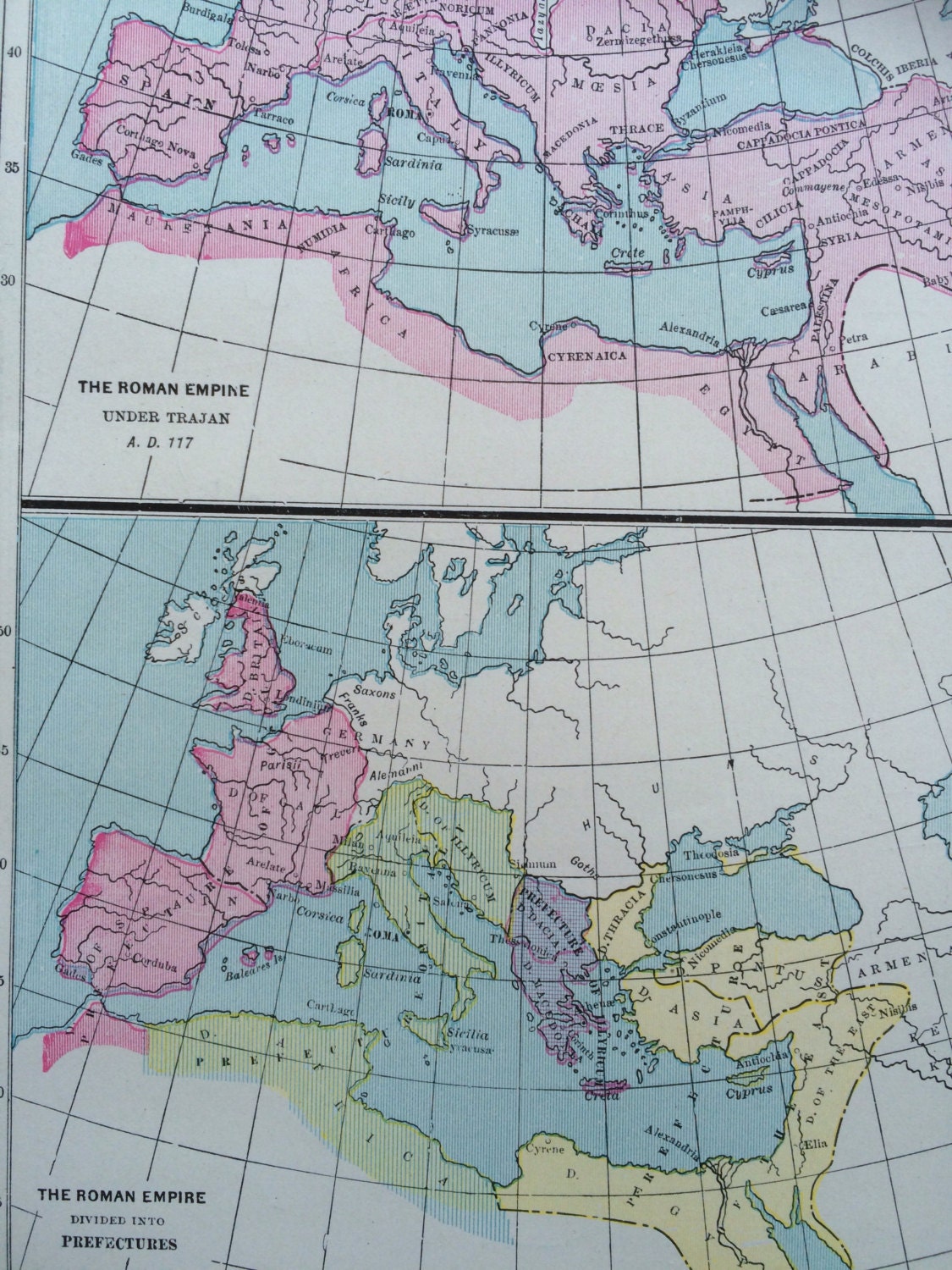 1936 Europe History map - Roman Empire history Original Vintage Map 11. ...