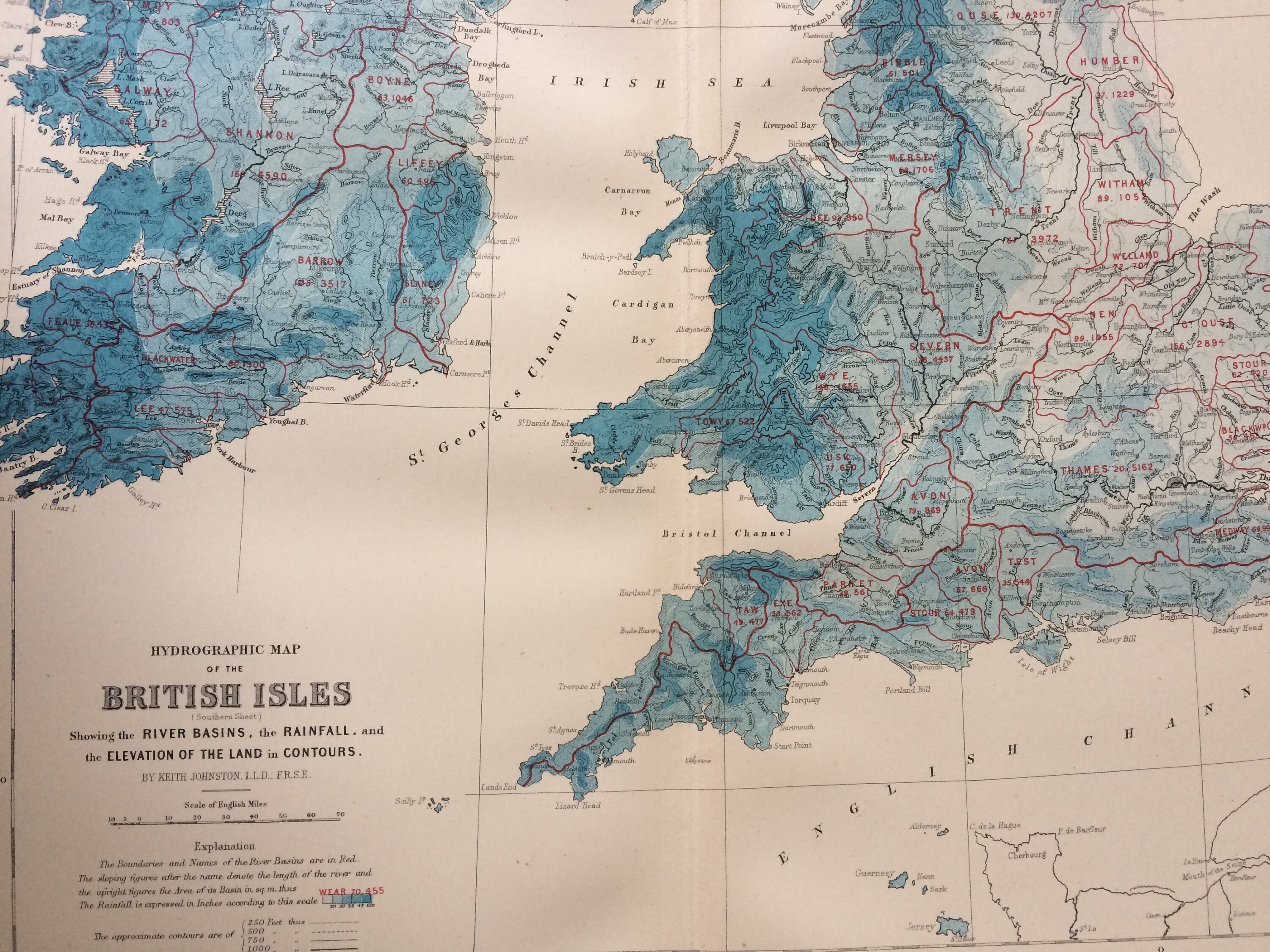 1873 Hydrographic Map of the British Isles - Original Antique Map - Set ...