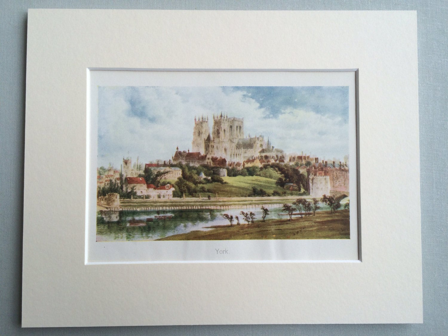 1908 YORK Original Antique Print - matted and Available Framed ...