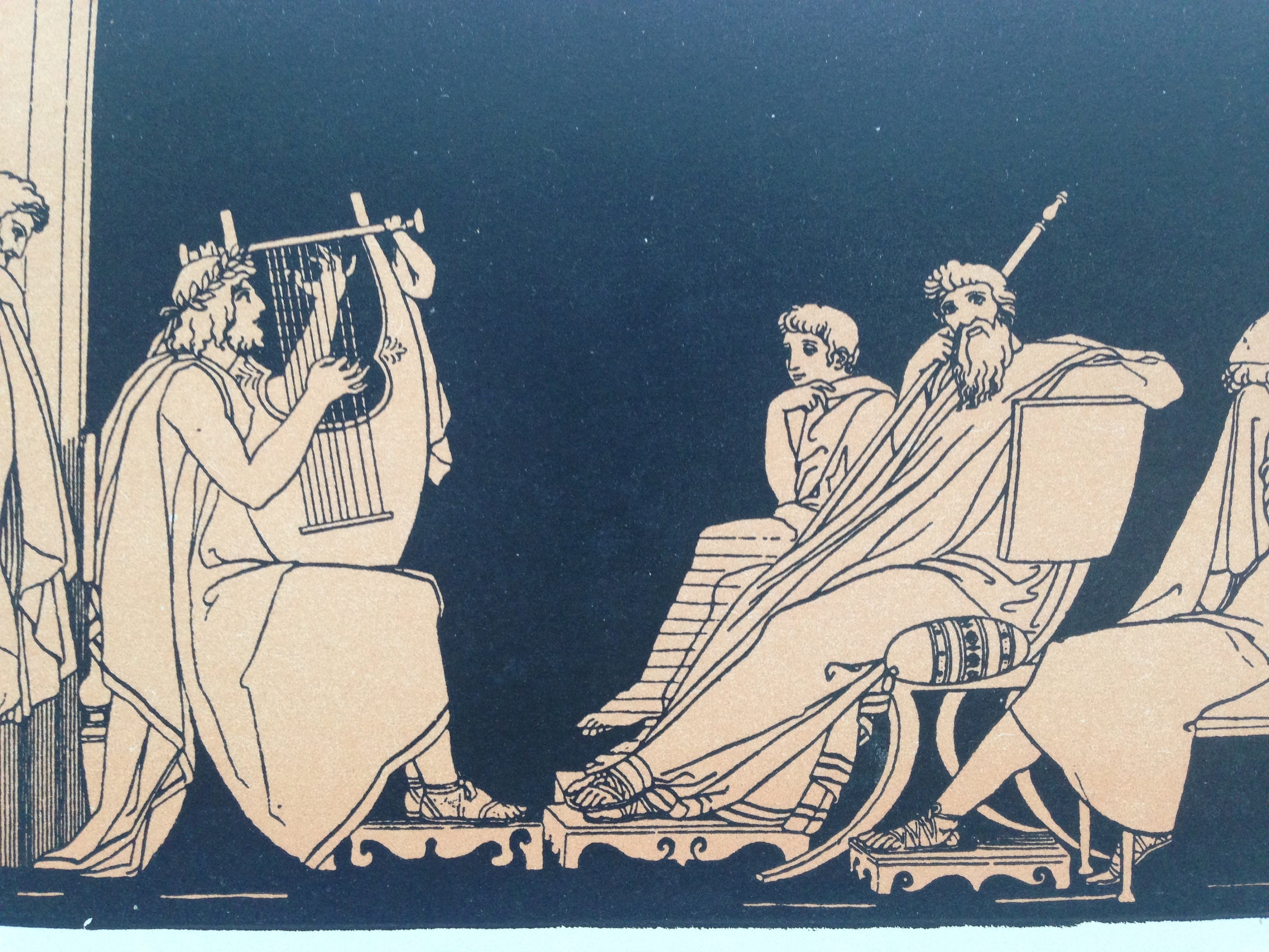 1894 Ulysses weeps at the song of Demodocus Original Antique Print ...