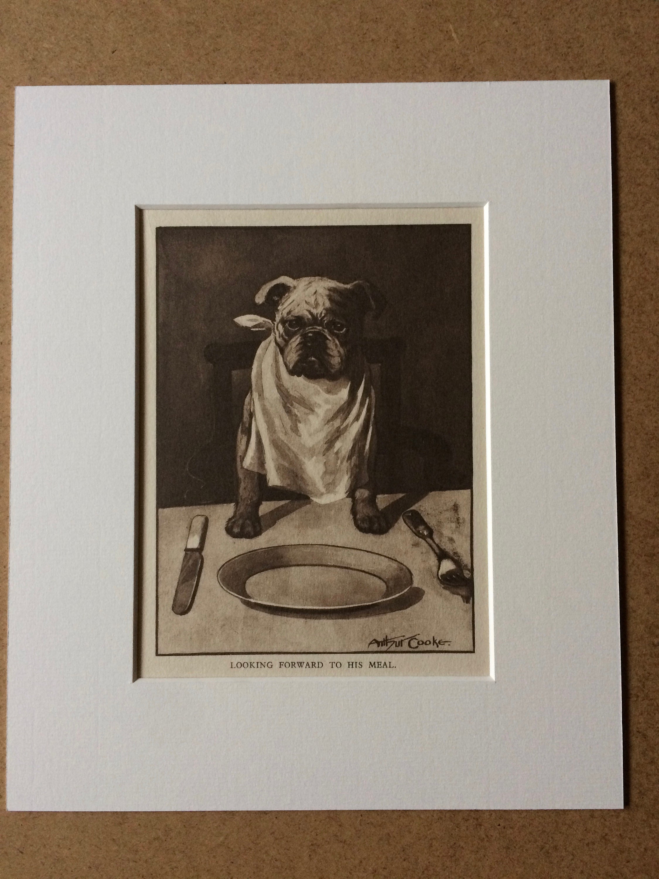 1943 Original Vintage Dog Cartoon - Whimsical Wall Art - Funny Humorous ...