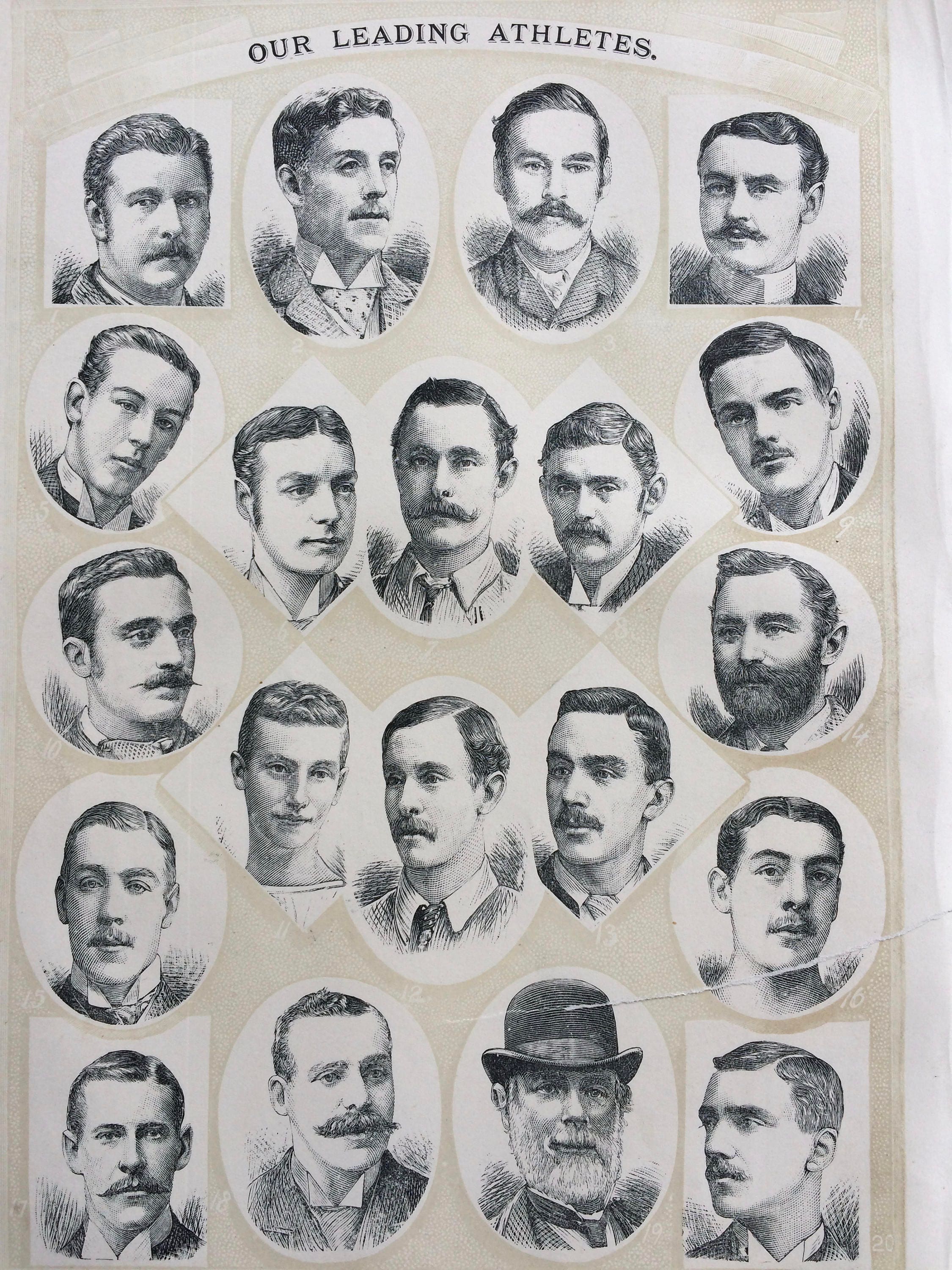 1889 Our Leading Athletes Original Antique Lithograph - Sports ...