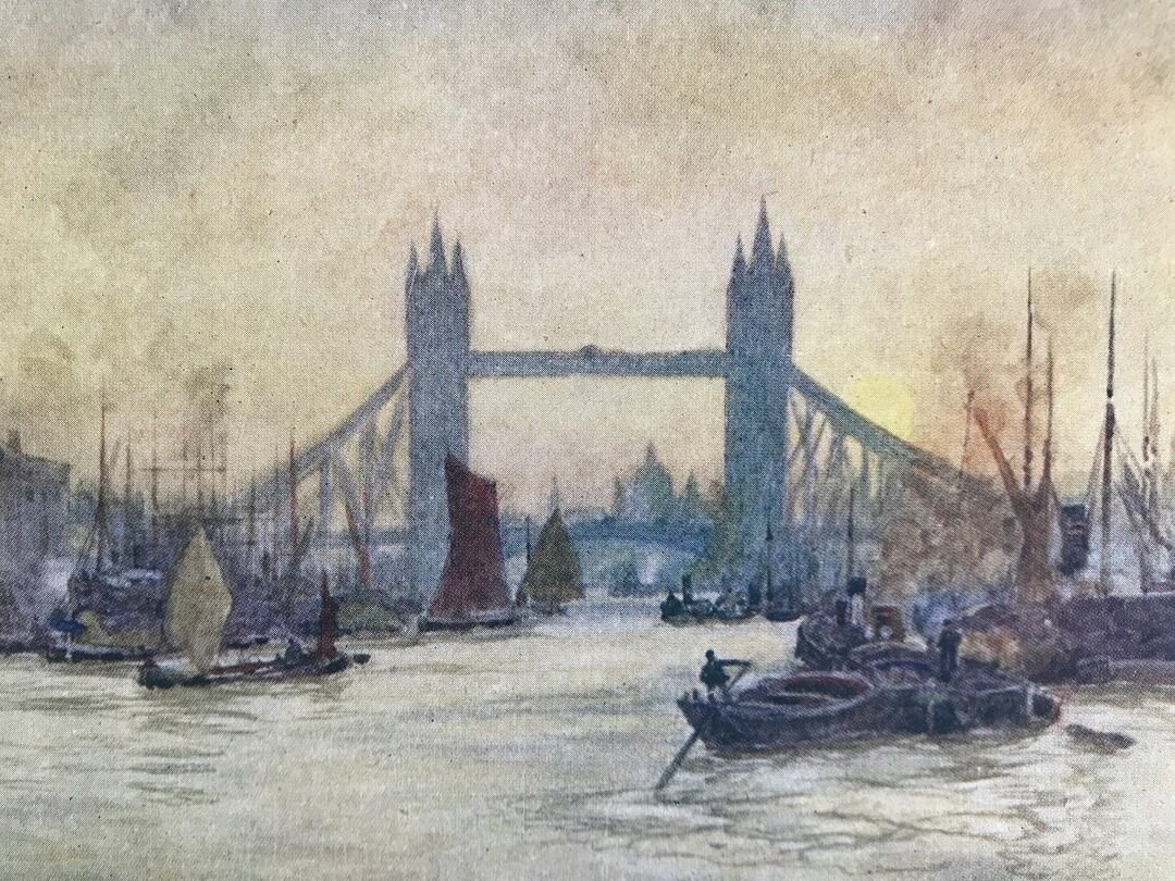 1924 the Tower Bridge Original Antique Print London - Etsy