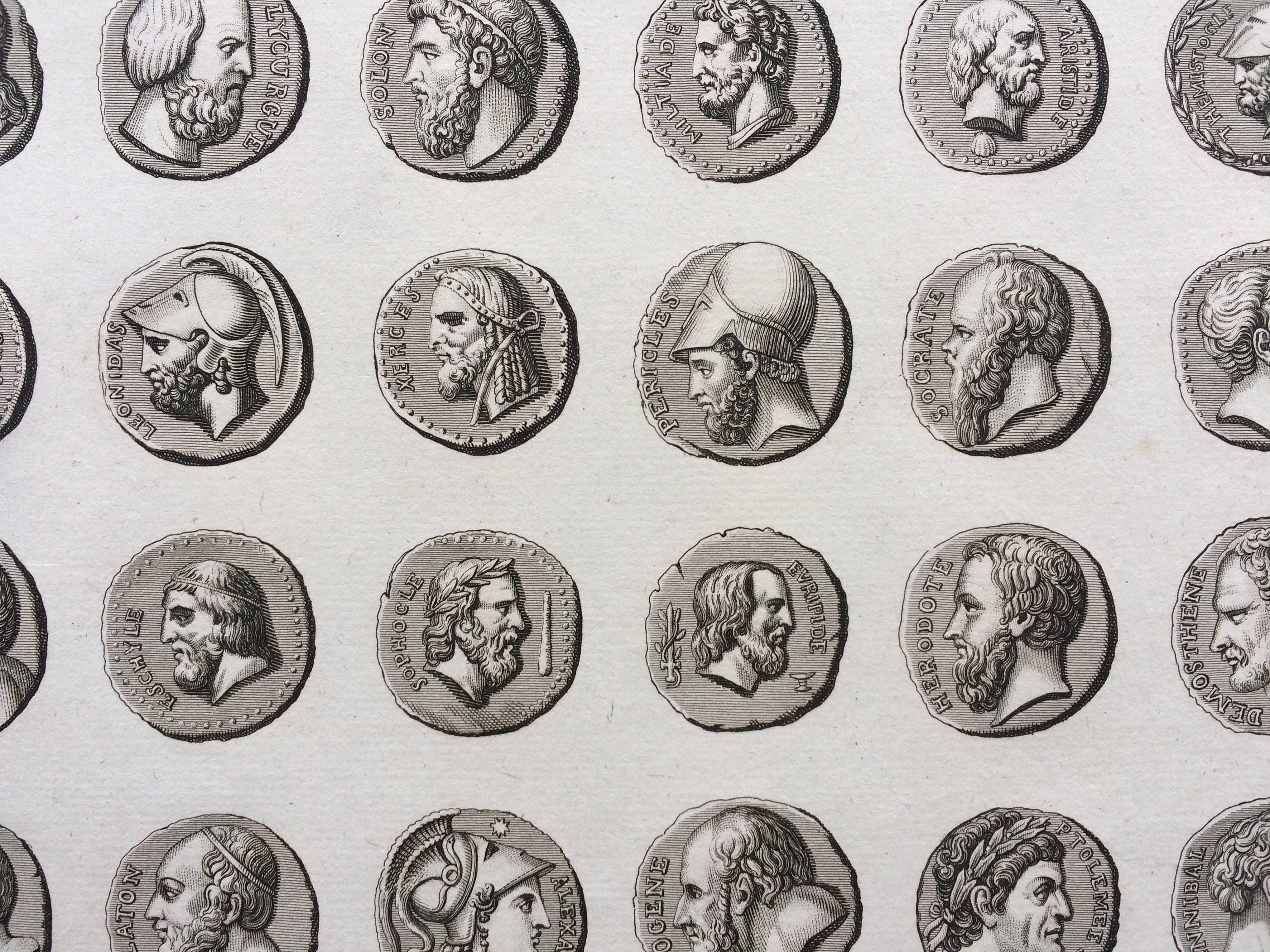 1822 Iconographie Grecque Original Antique Engraving - Fine Detail ...