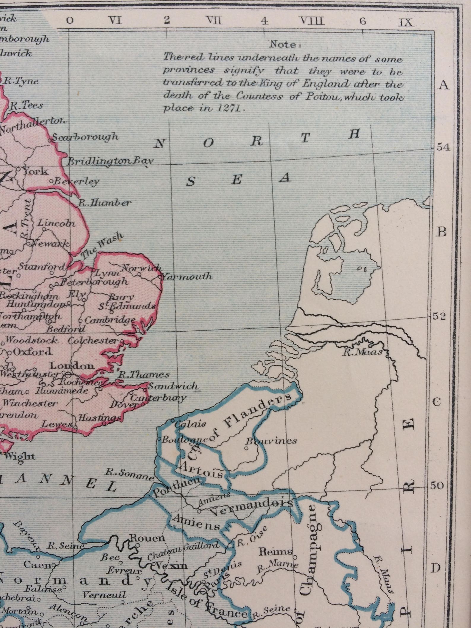 1910 England and France in 1259 Original Antique Map 10 x 12 | Etsy