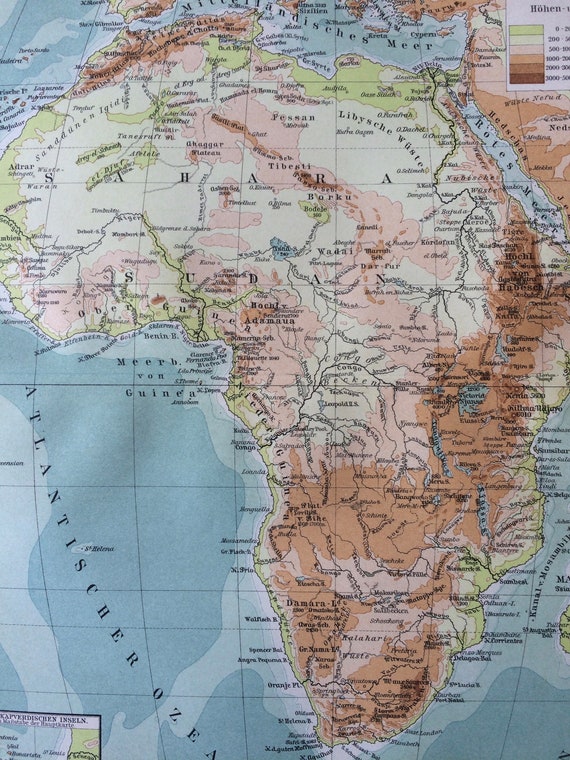 Ahaggar mountains on map of africa