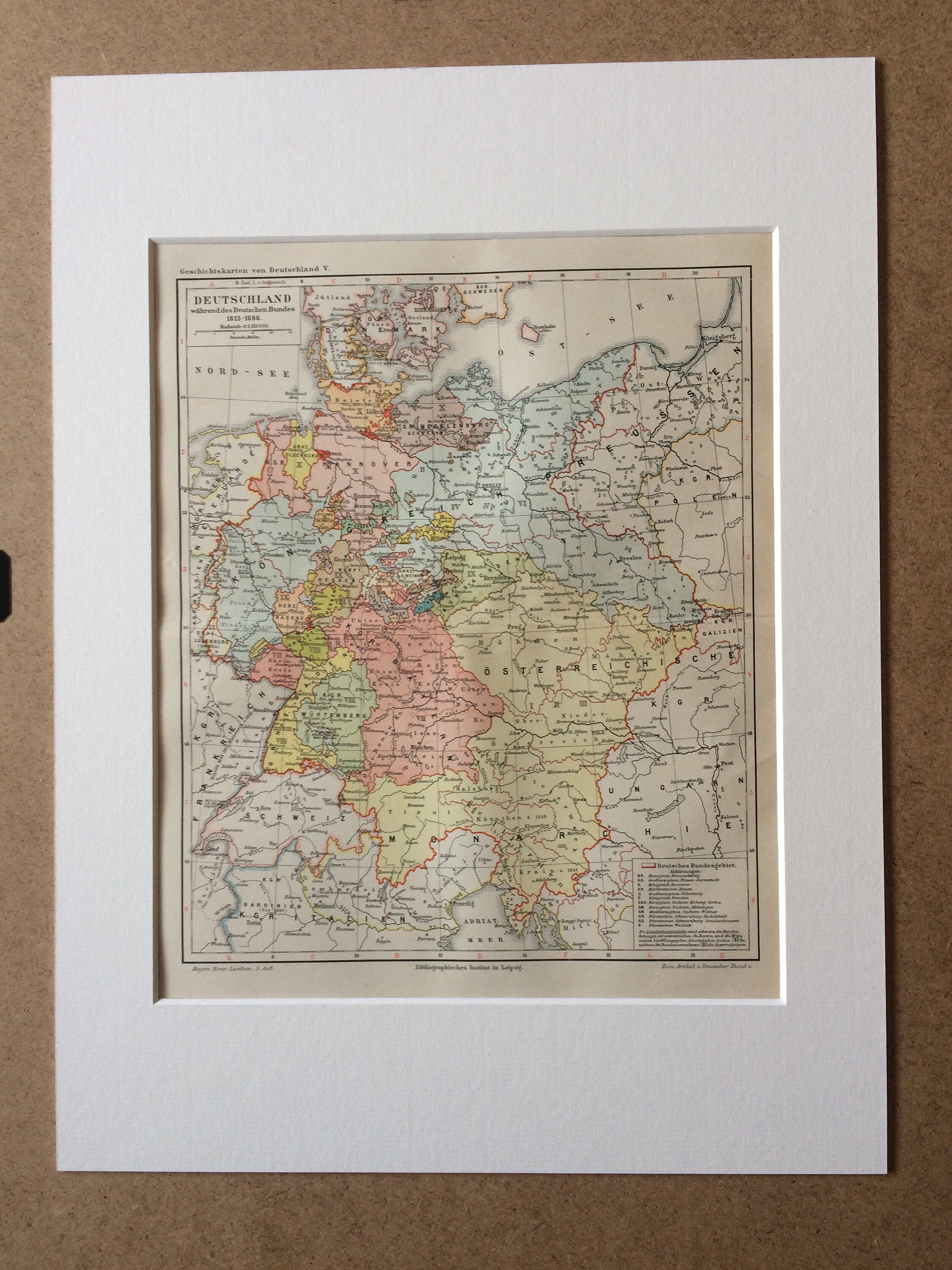 1894 Germany during the German Federation 1815-1866 Original Antique ...