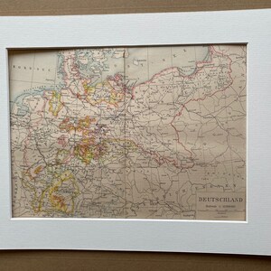 1900 Germany Original Antique Map Available Framed - Etsy