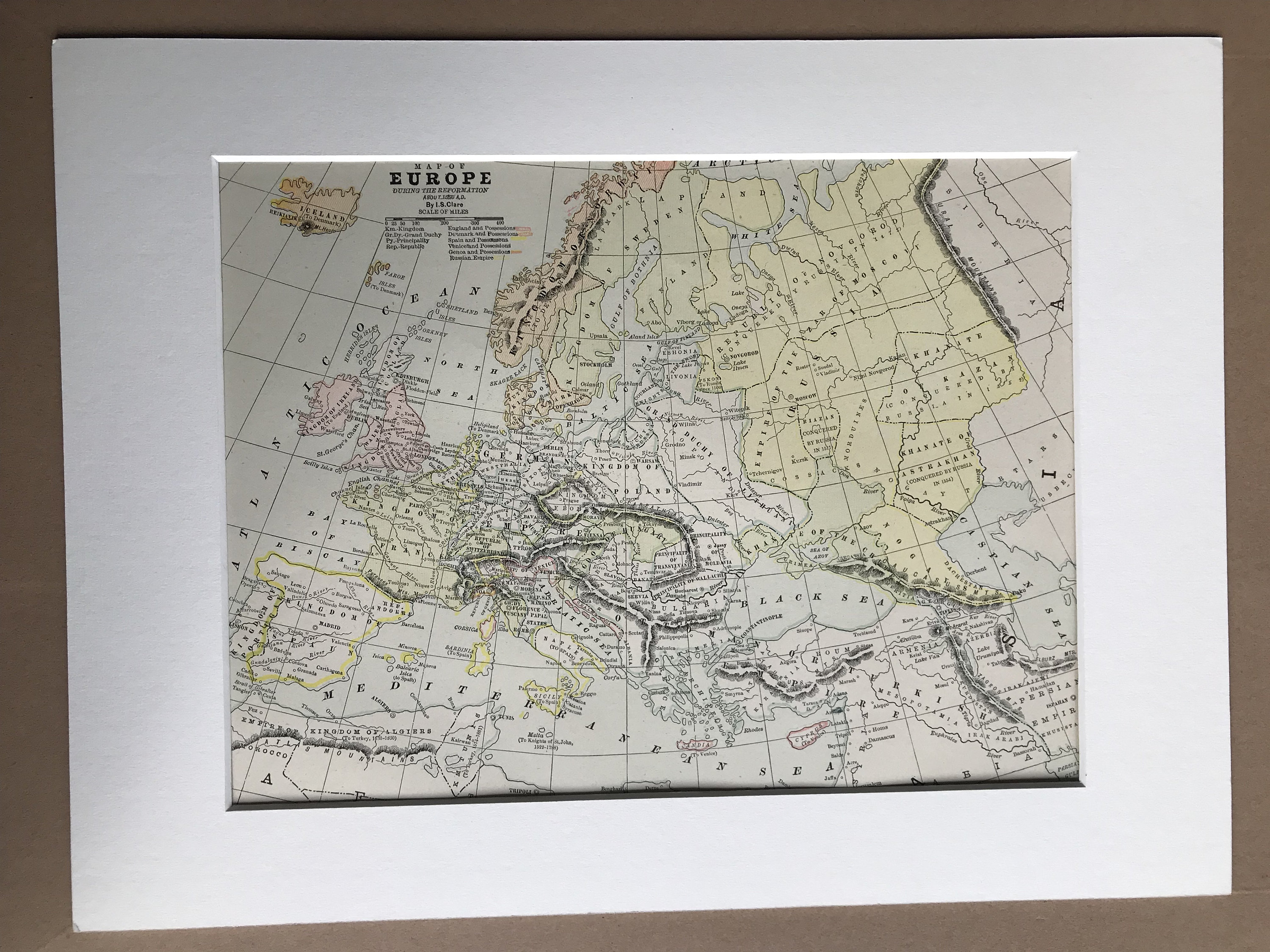 1901 Europe during the reformation in about A.D. 1550 Original Antique ...