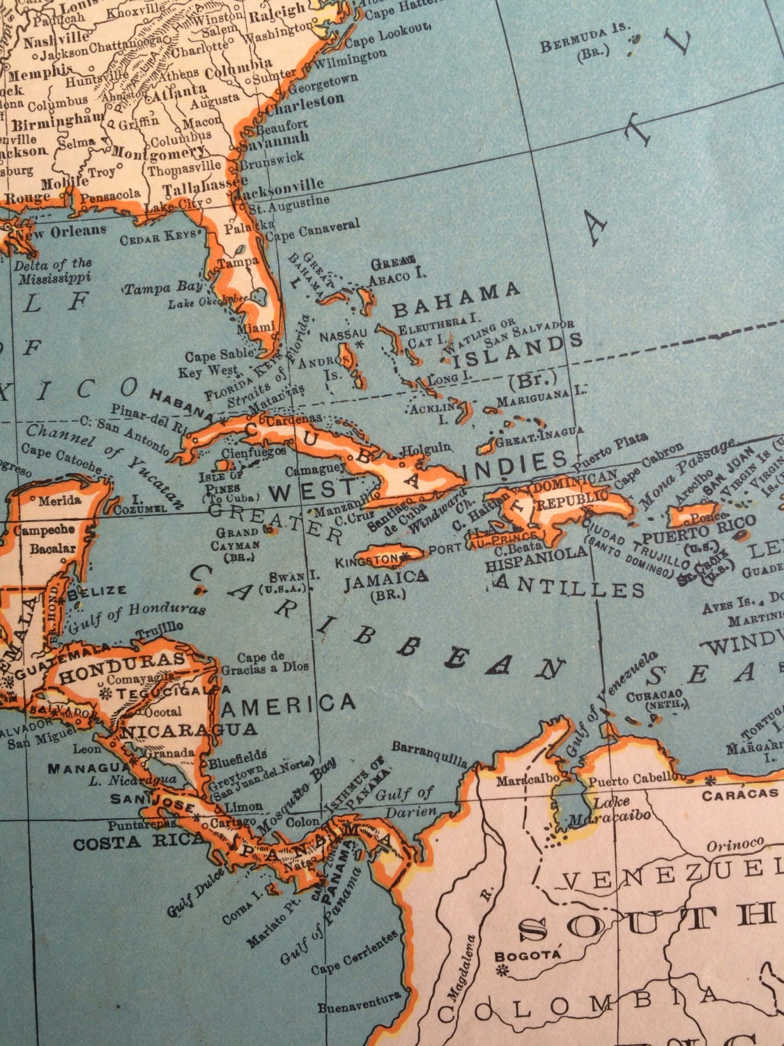 1937 NORTH AMERICA Original Vintage Map, 11 x 14 inches, Rand McNally ...