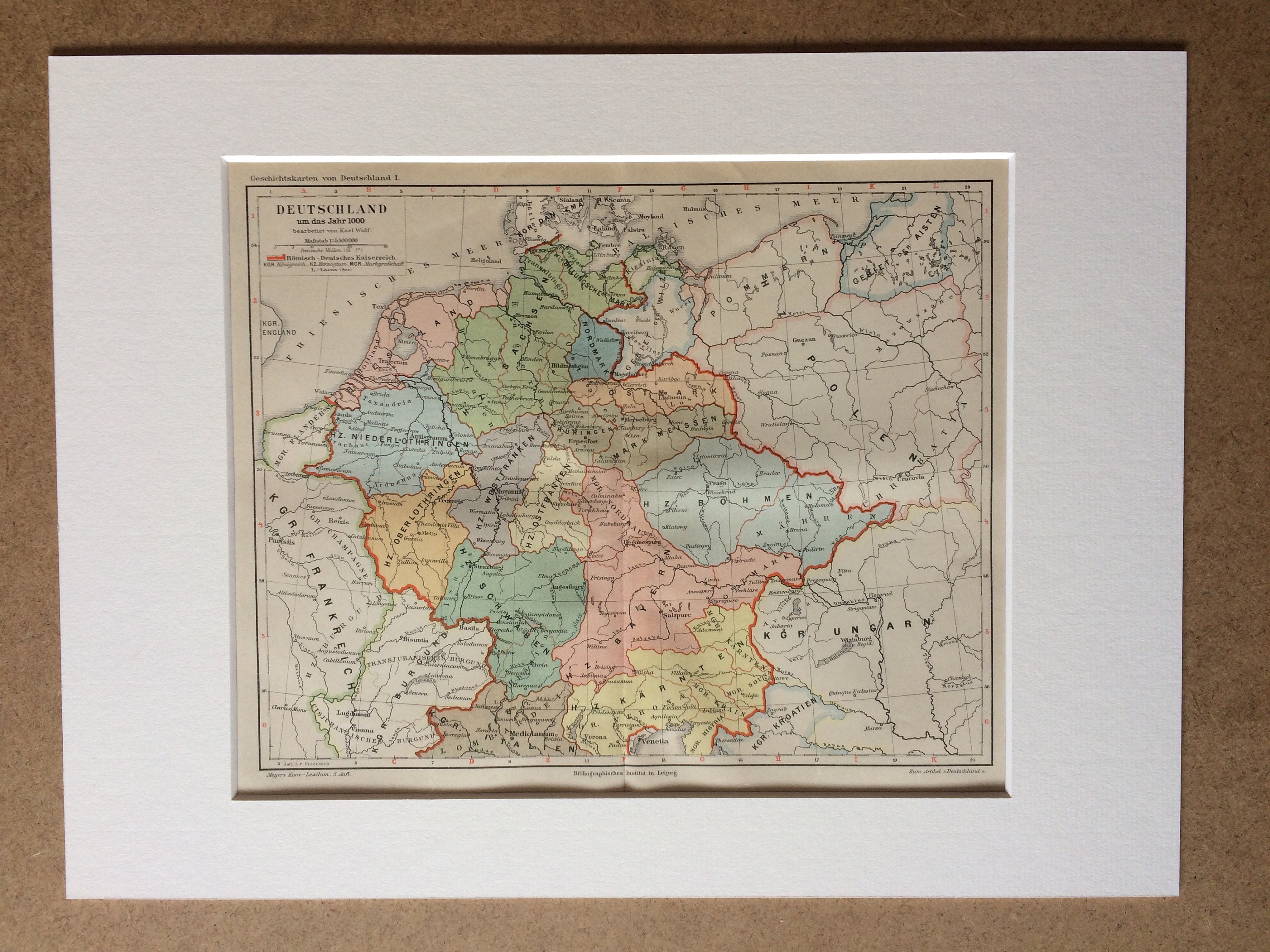 1894 Germany in the year 1000 AD Original Antique Map | Etsy