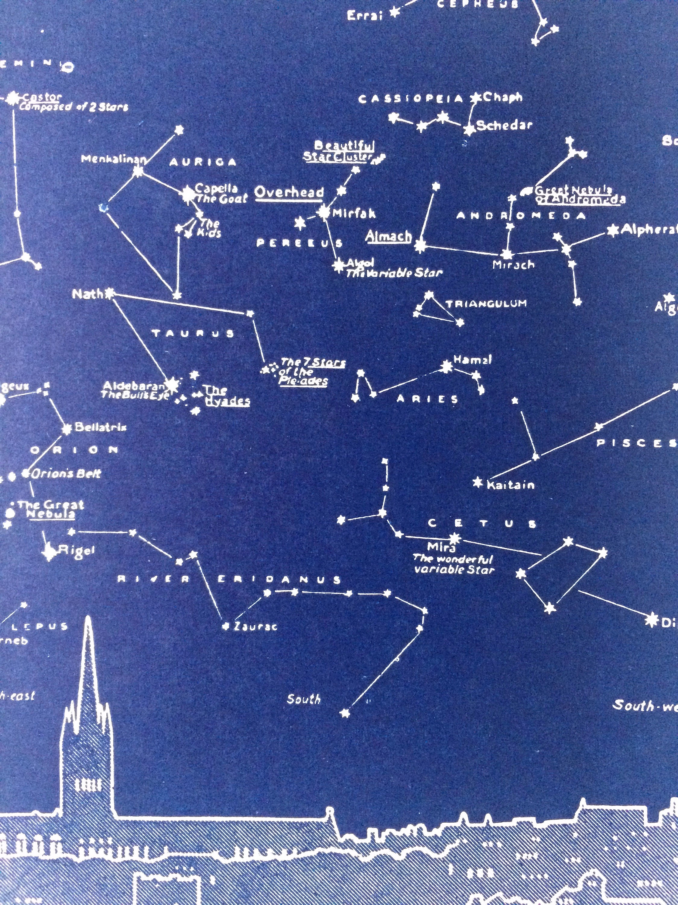 1940s December Star Map seen over Norwich Original Vintage Print ...