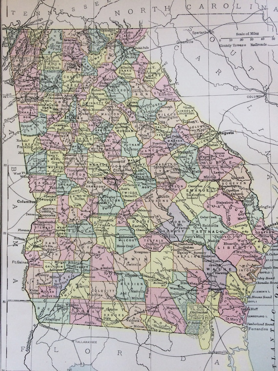 Mapa Imprimible En Blanco Del Estado De Georgia De Los Estados Unidos