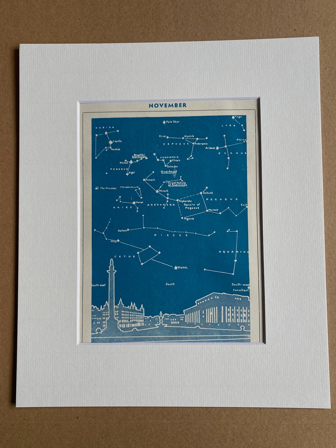 1940s November Star Map Seen Over Liverpool Original Vintage Print ...