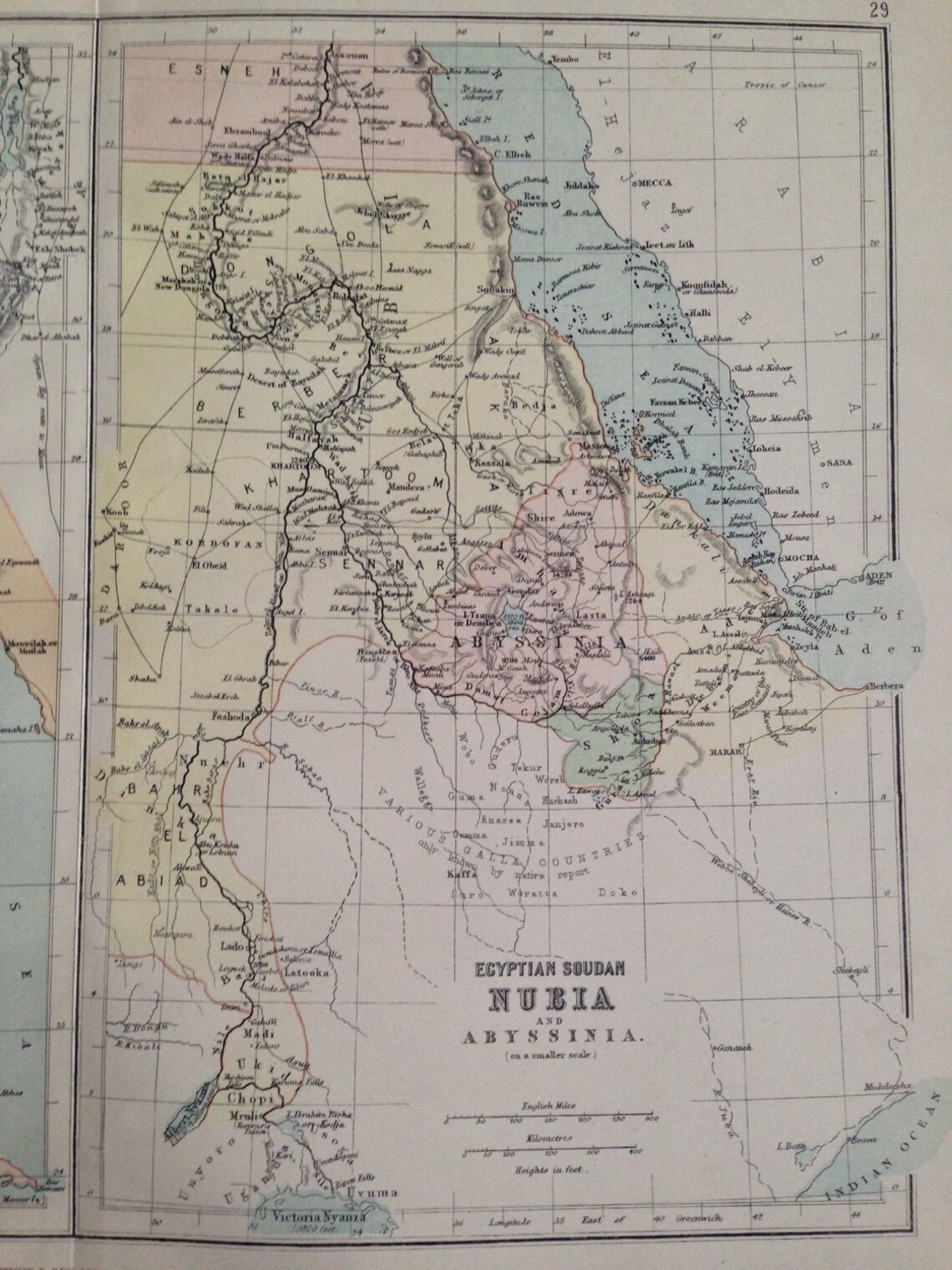 1887 Middle East Original Antique Map Colour Historical - Etsy UK
