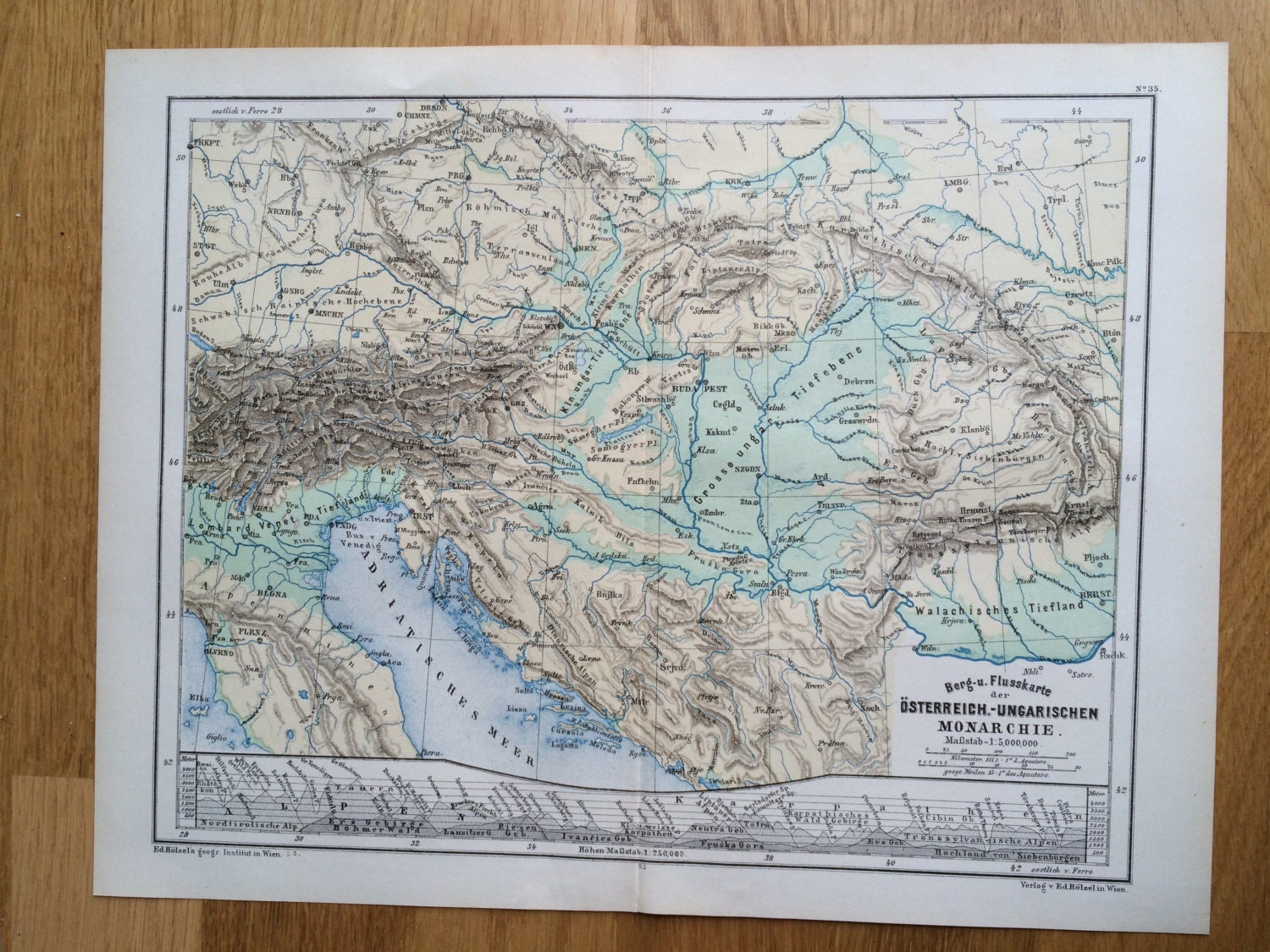 1880 AUSTRO-HUNGARIAN MONARCHY original antique map, cartography ...