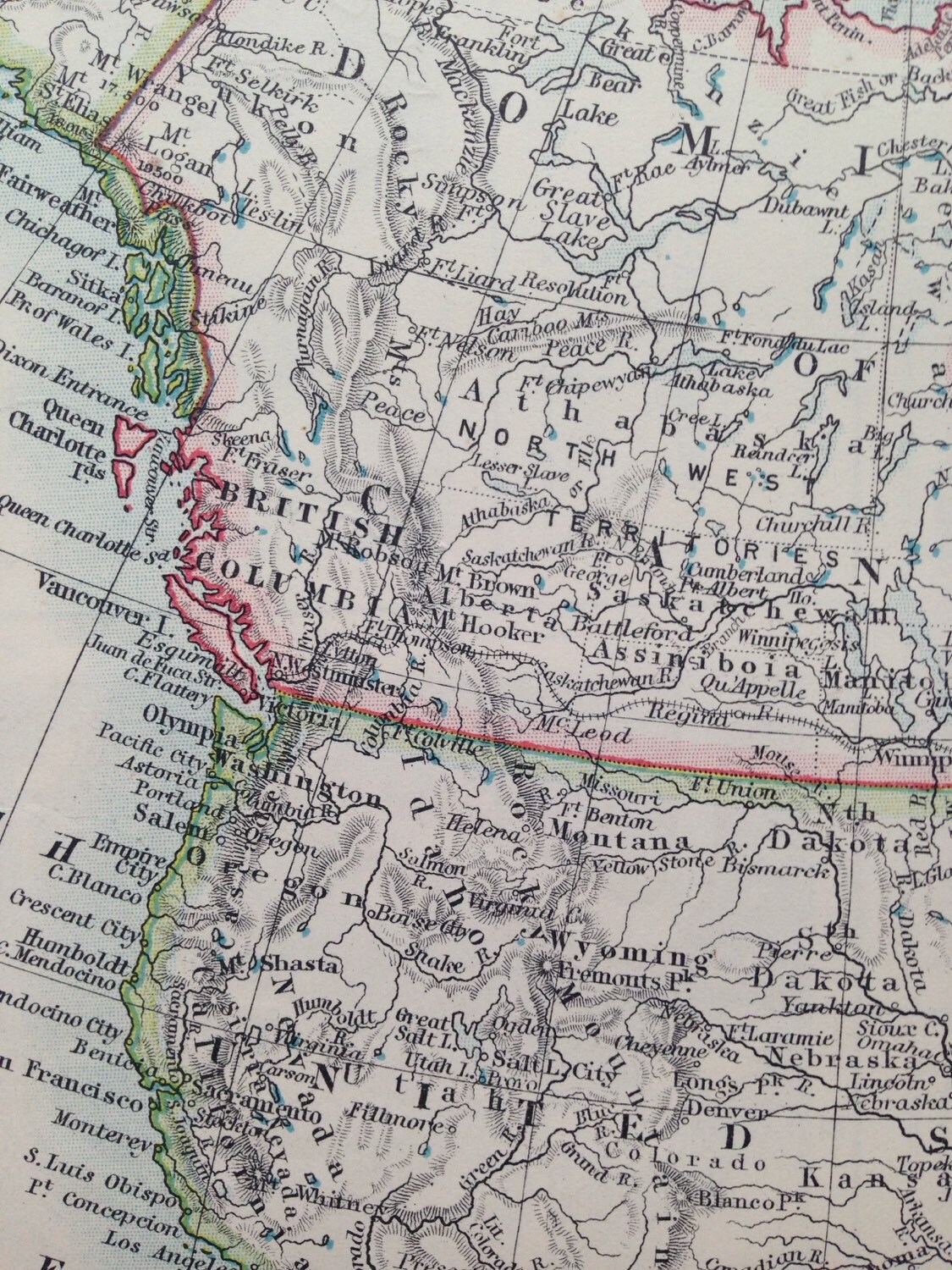 1906 NORTH AMERICA original antique map, historical, double-sided, city ...